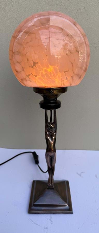 Deco Brass Lady Lamp/Shade