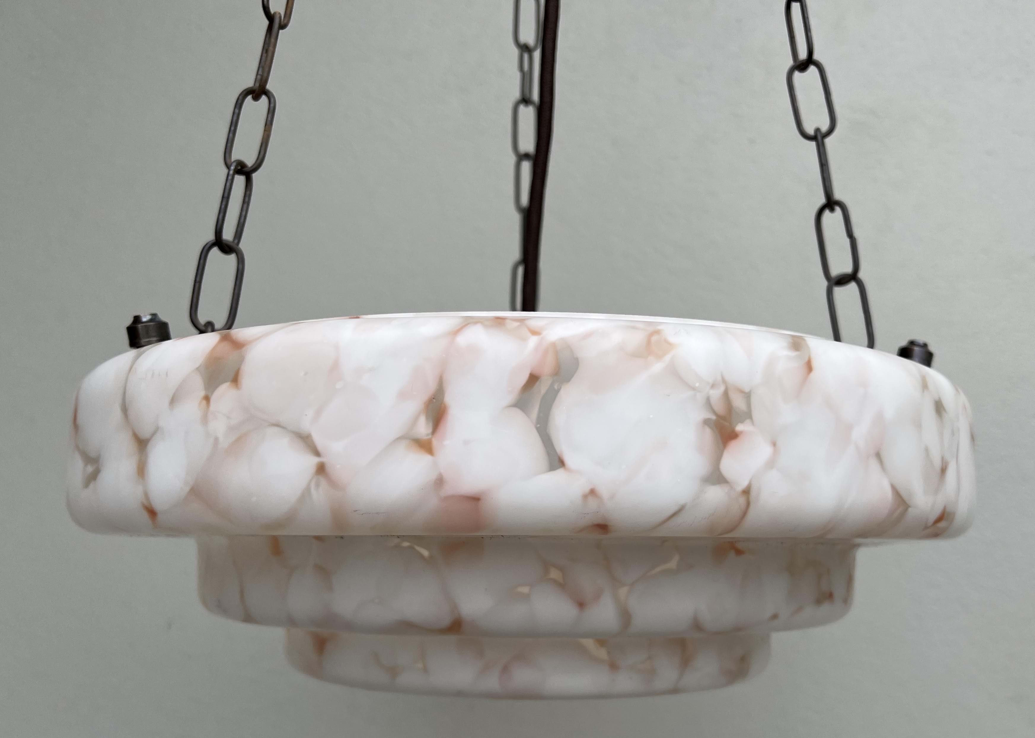 Large Deco Stepped Glass Light Shade